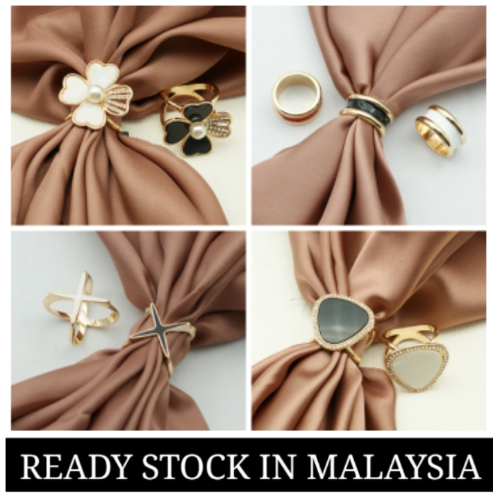 [New] Premium Korean Alloy Scarf Ring Shawl Buckle Muslimah Hijab Pin ...