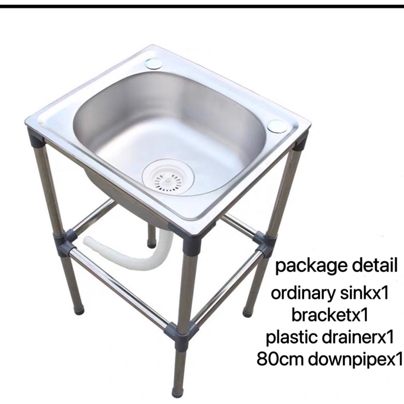 DH Stainless steel double sink with rack / sinki berkembar meja sinki ...