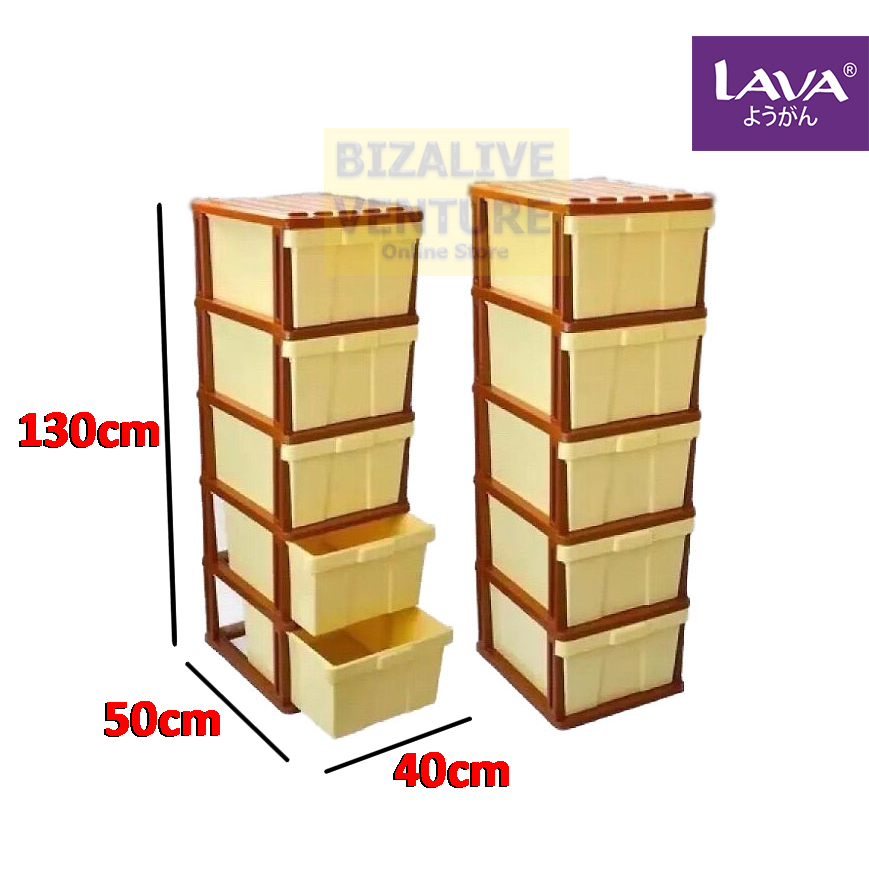 LAVA 5 Tier Plastic Drawer | Plastic Drawer | Clothes Organisers ...