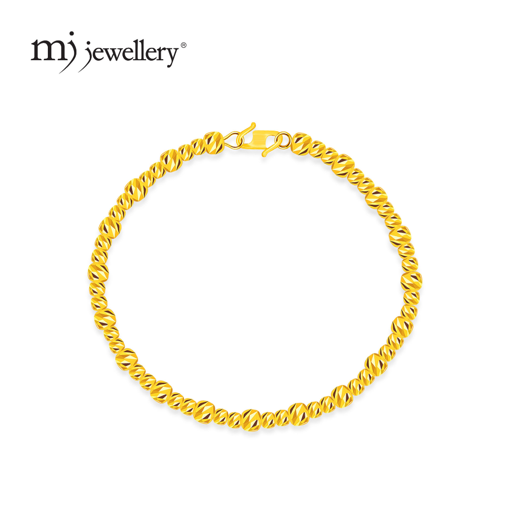 MJ Jewellery 375/9K Gold Spring Beaded Bangle G002 | Shopee Malaysia