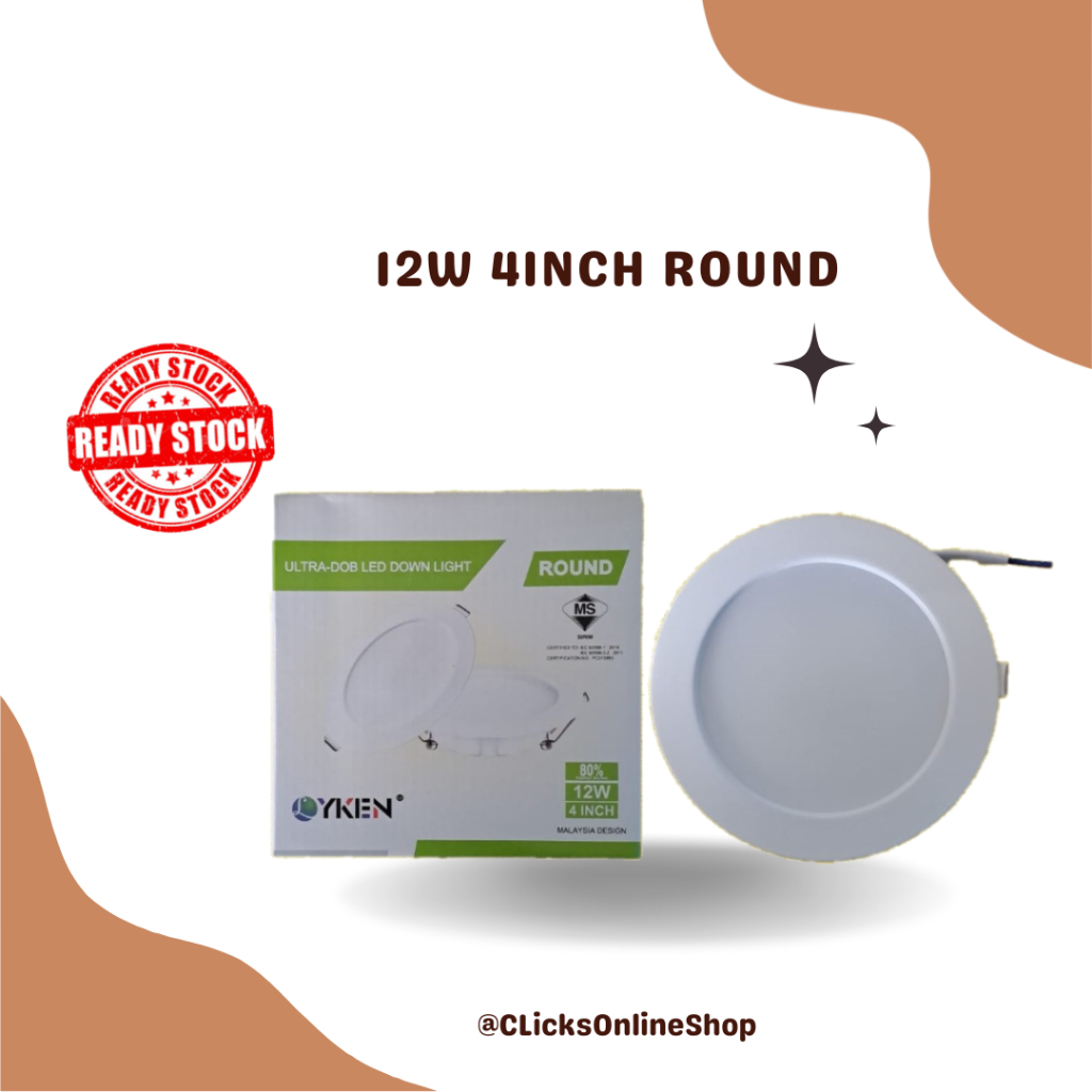 LYKEN ULTRA-DOB LED DOWN LIGHT 12W 4INCH (ROUND) | Shopee Malaysia