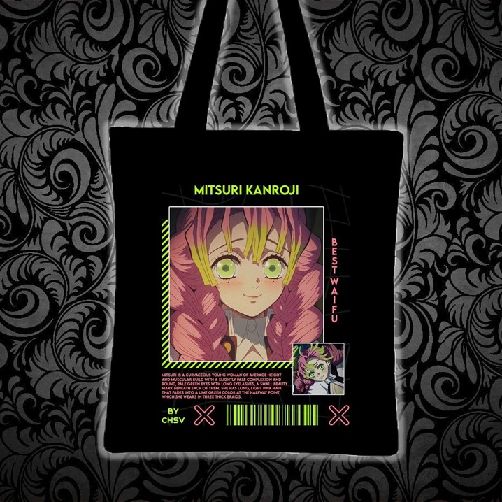 DEMON SLAYER MITSURI KANROJI anime v2 Printed tote bag canvas | Shopee ...