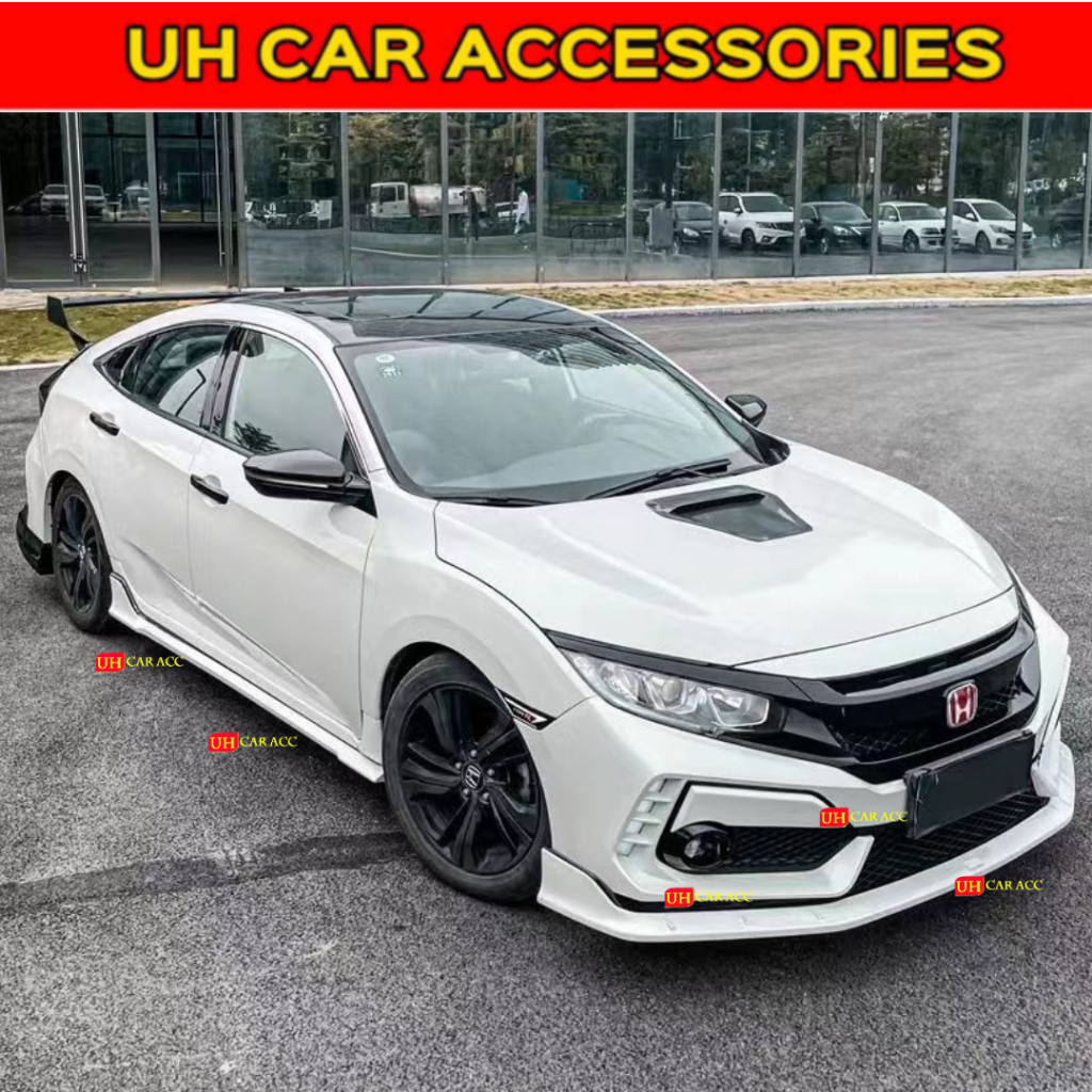 HONDA CIVIC FC TYPE R MUGEN FRONT SIDE REAR LIP DIFFUSER BODYKIT FOG ...