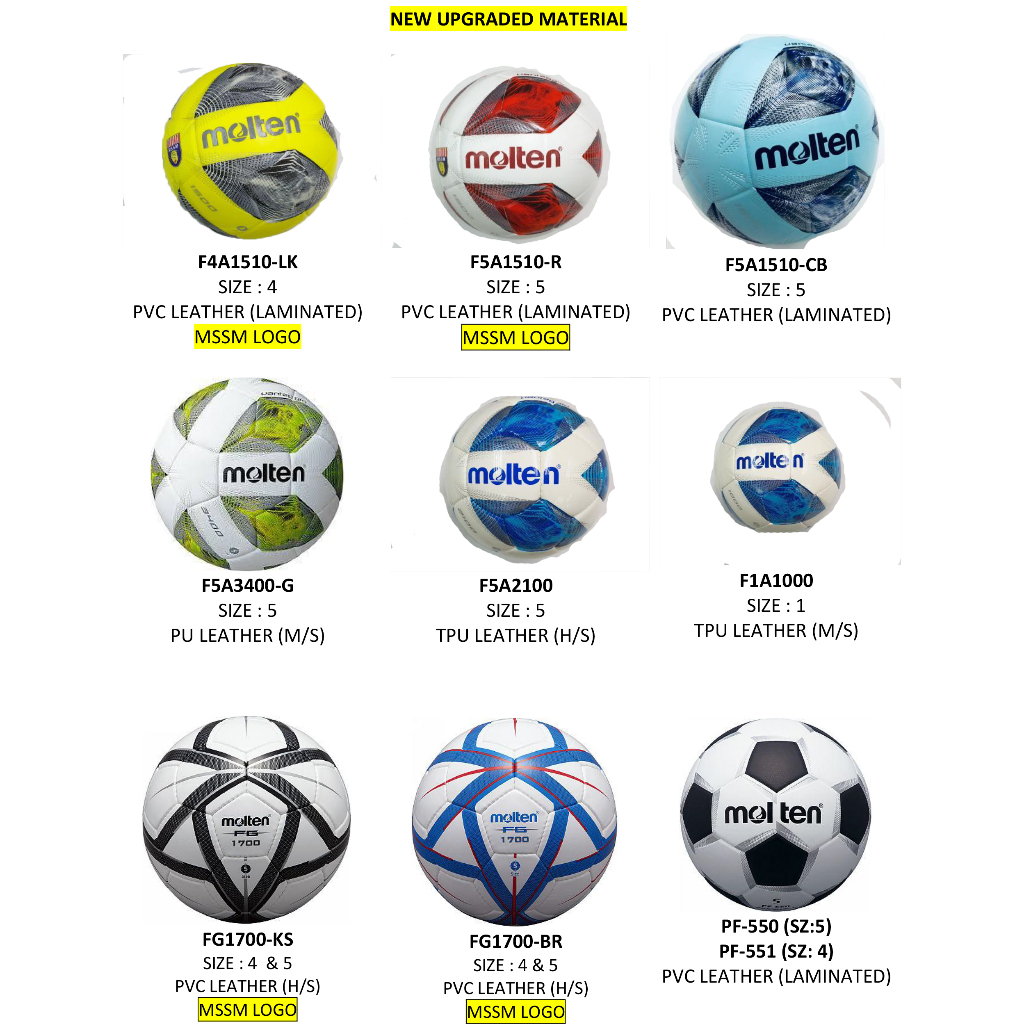 MOLTEN FOOTBALL LASTEST DESIGN BOLA SEPAK TERBARU FIFA QUALITY MSSM ...