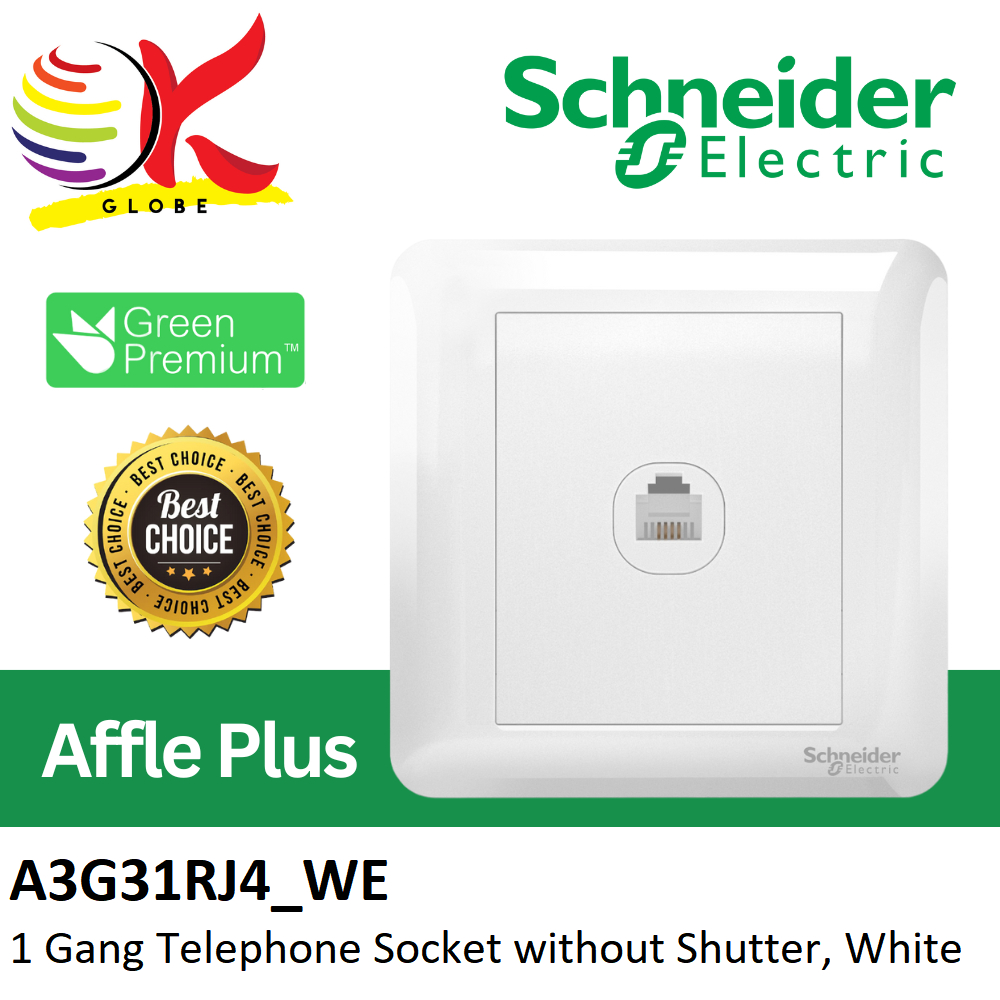 SCHNEIDER ELECTRIC AFFLE PLUS SERIES 250V 1 GANG / 20A / 13A / 15A / BELL PRESS / TV / TVF ...