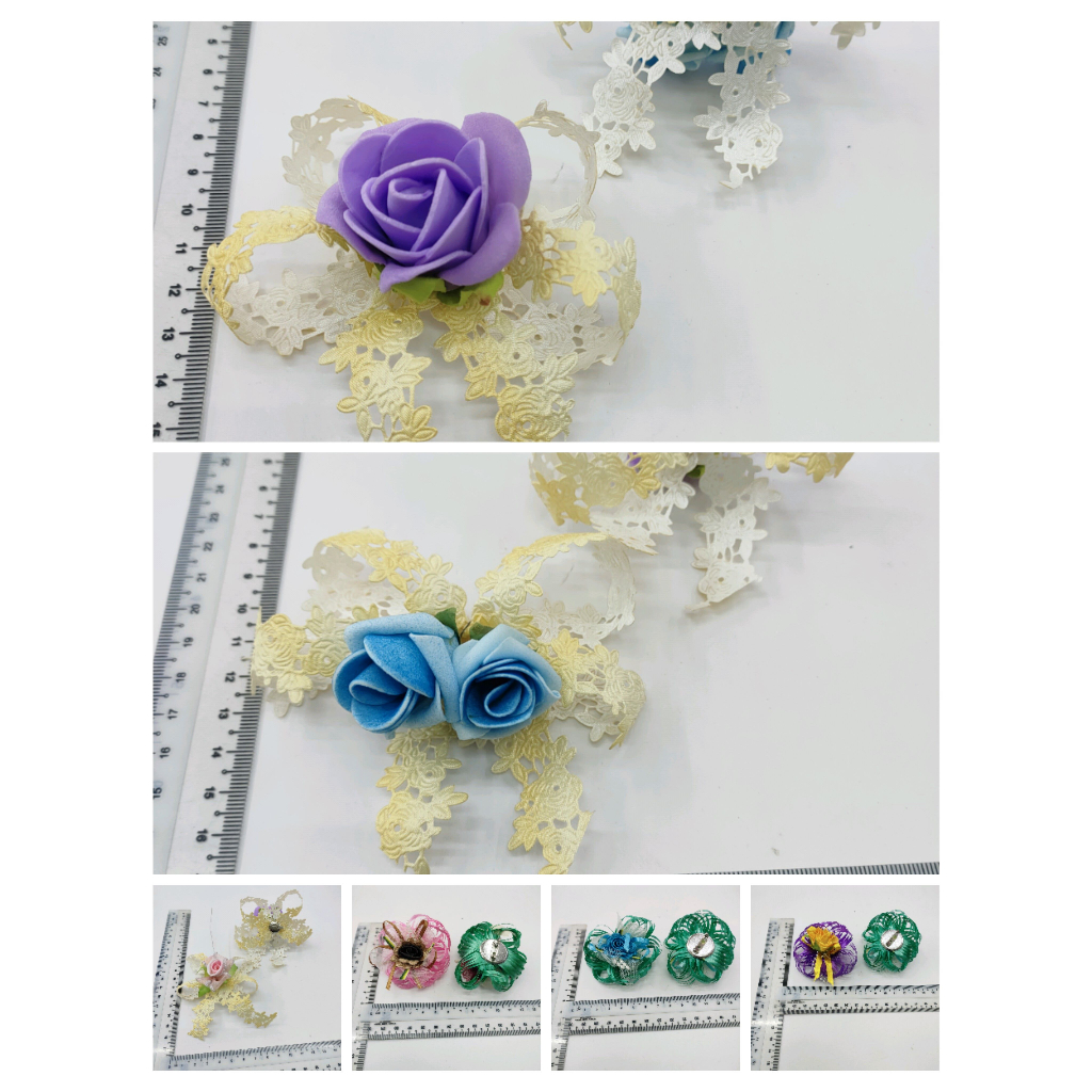 ( RZ 0362 ) bunga rozet rewang kenduri kendarat kain satin | Shopee ...