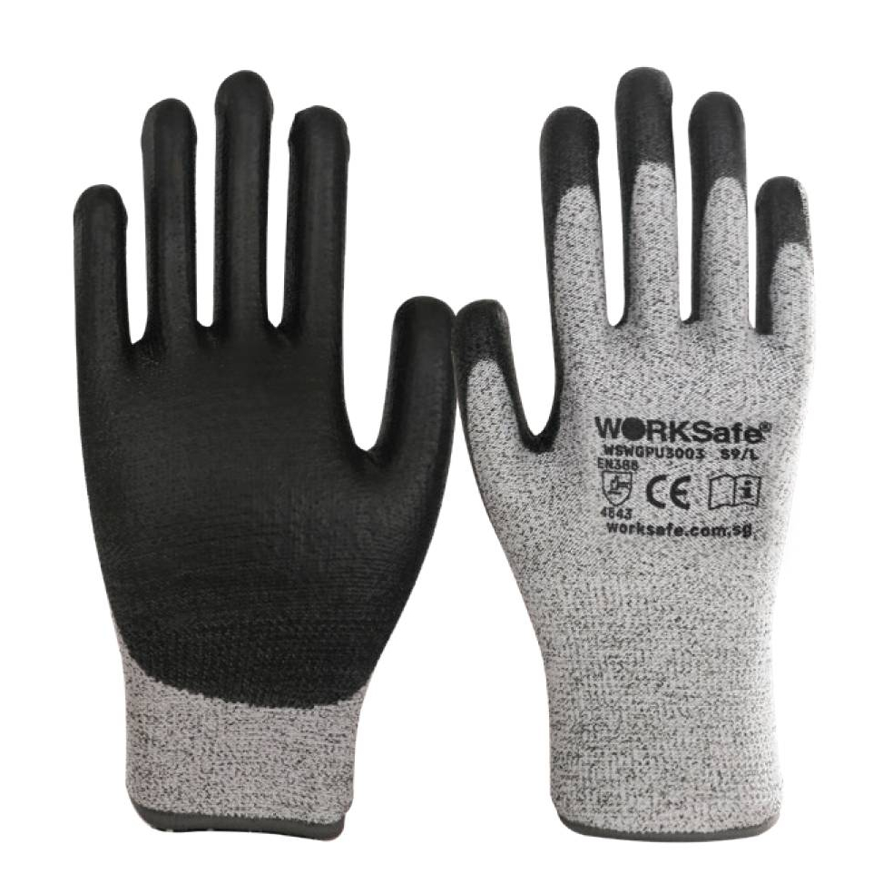 WORKSAFE PU3003 CUT 5 SAFETY GLOVES CUT-RESISTANT GLOVES ( With SIRIM ...