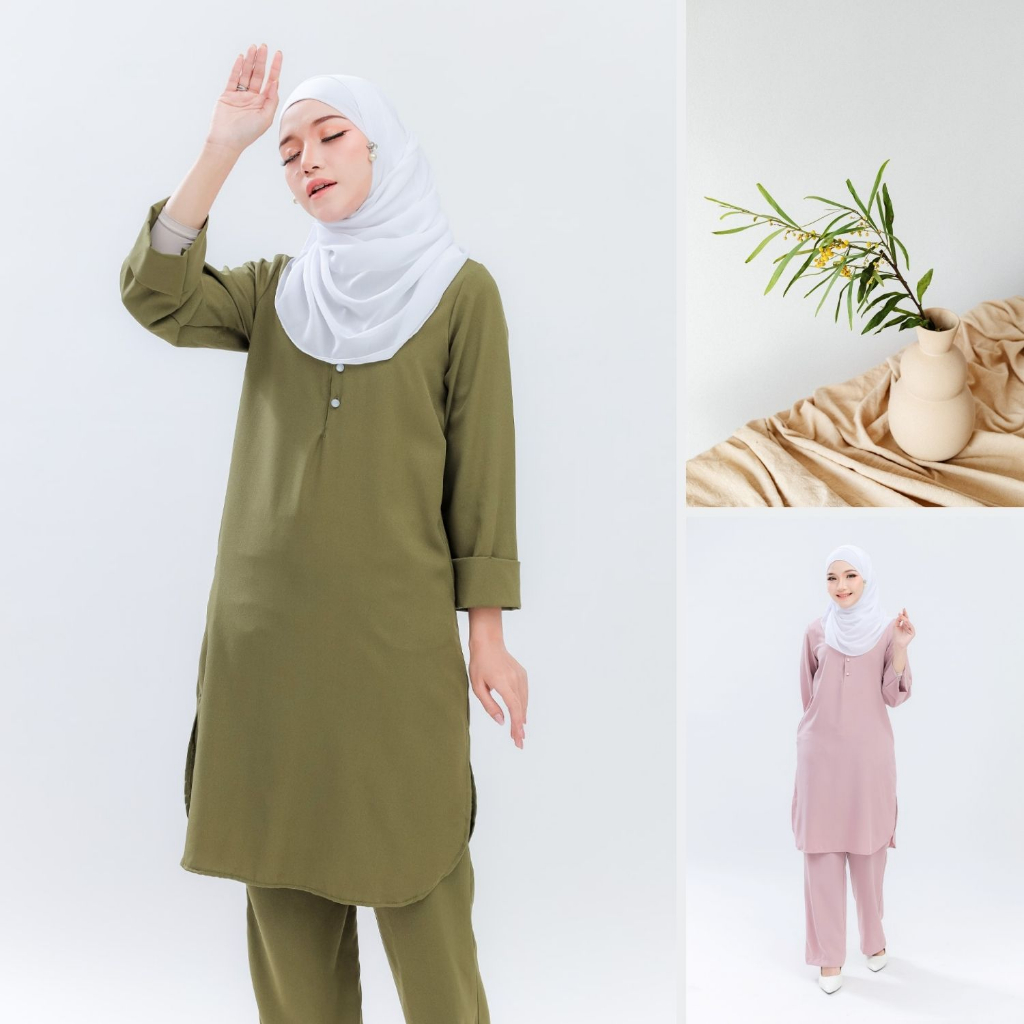 Klothing Suit Muslimah Murah Loose Blouse Labuh Seluar Palazo Muslimah ...
