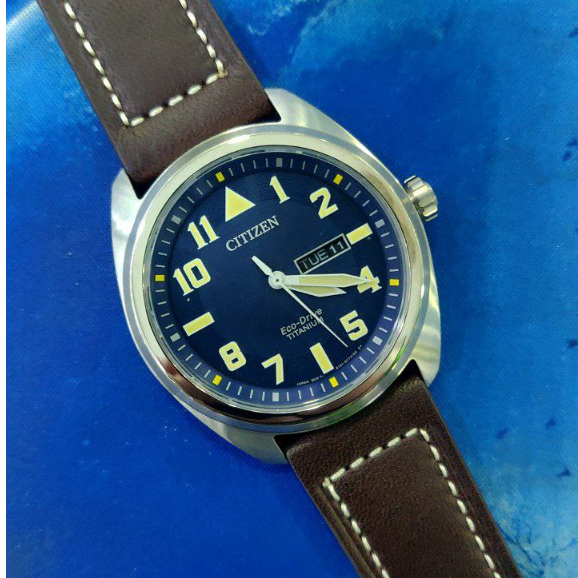 CITIZEN ECO-DRIVE SUPER TITANIUM LEATHER STRAP WATCH BM8560-37L ...