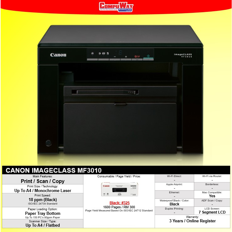 CANON IMAGECLASS MF3010 PRINTER | Shopee Malaysia