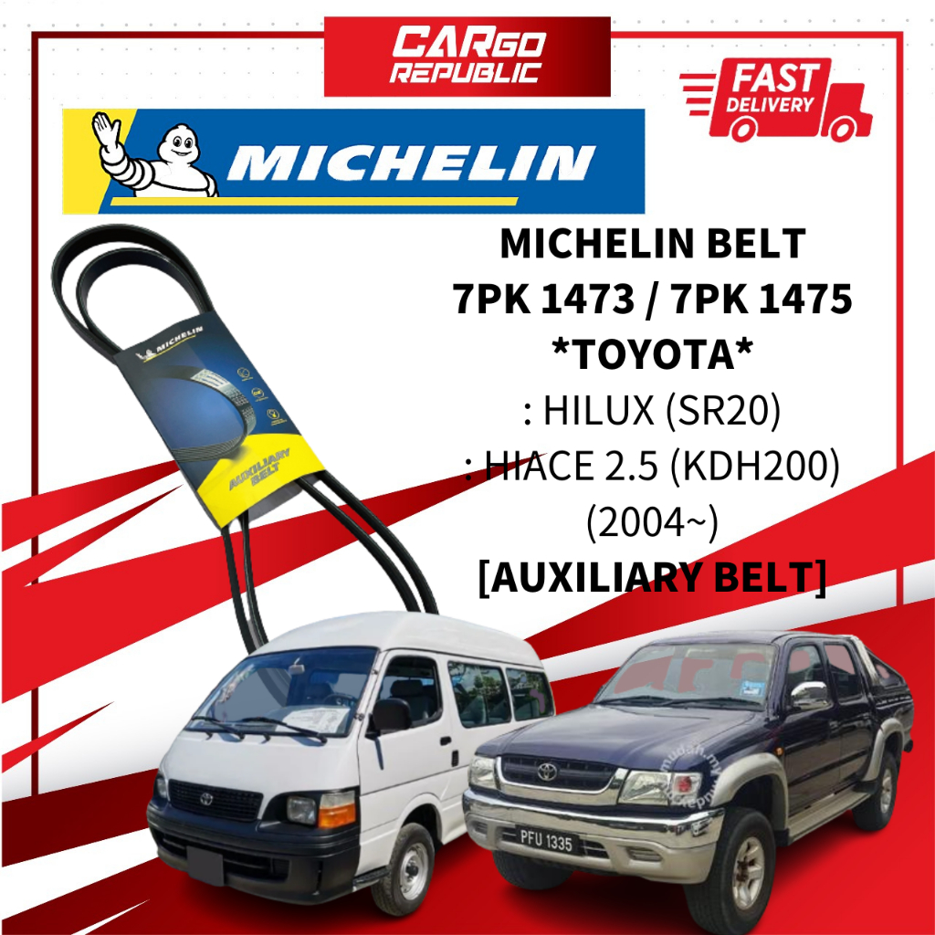 Michelin Belt [7PK 1473 & 7PK 1475] Toyota Hilux Sr20 , Hiace 2.5 Kdh200 Auxiliary Belt Made In ...