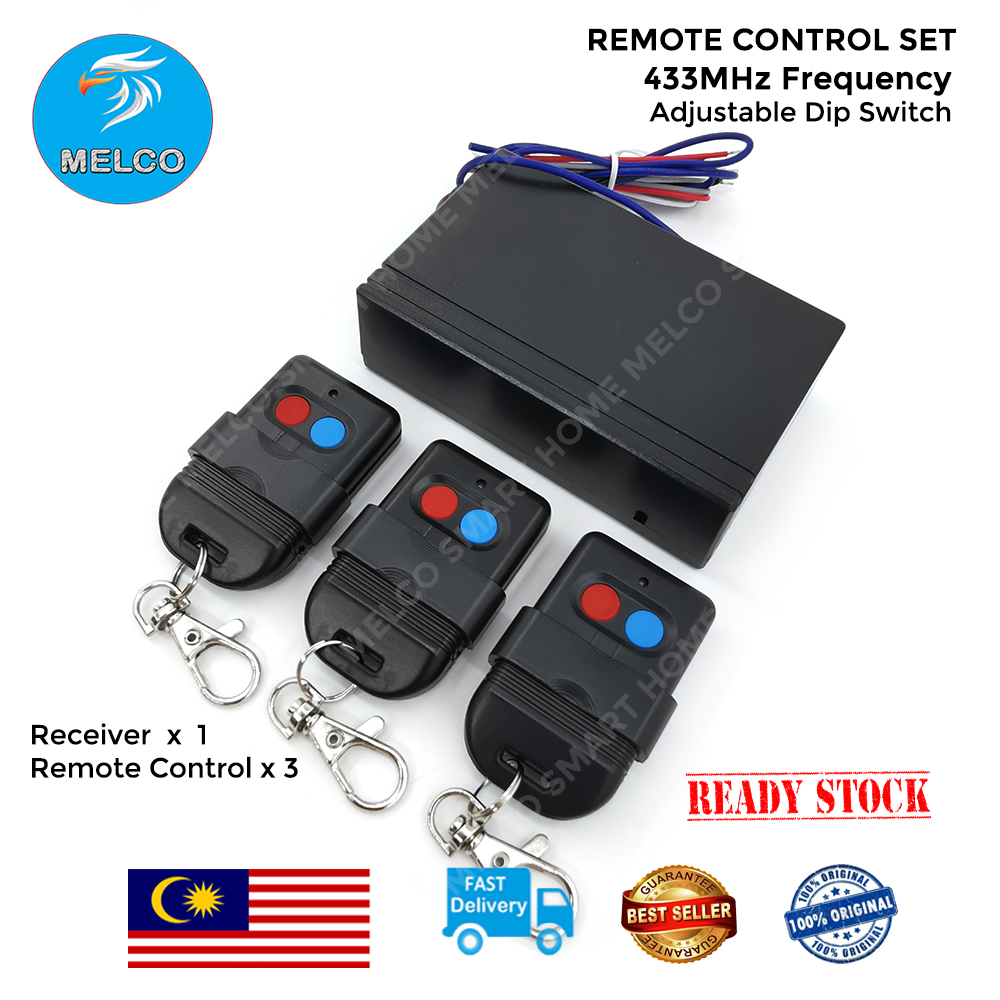 Remote Control Autogate 2CH 433Mhz (DIP Switch) Transmitter x 3 and ...