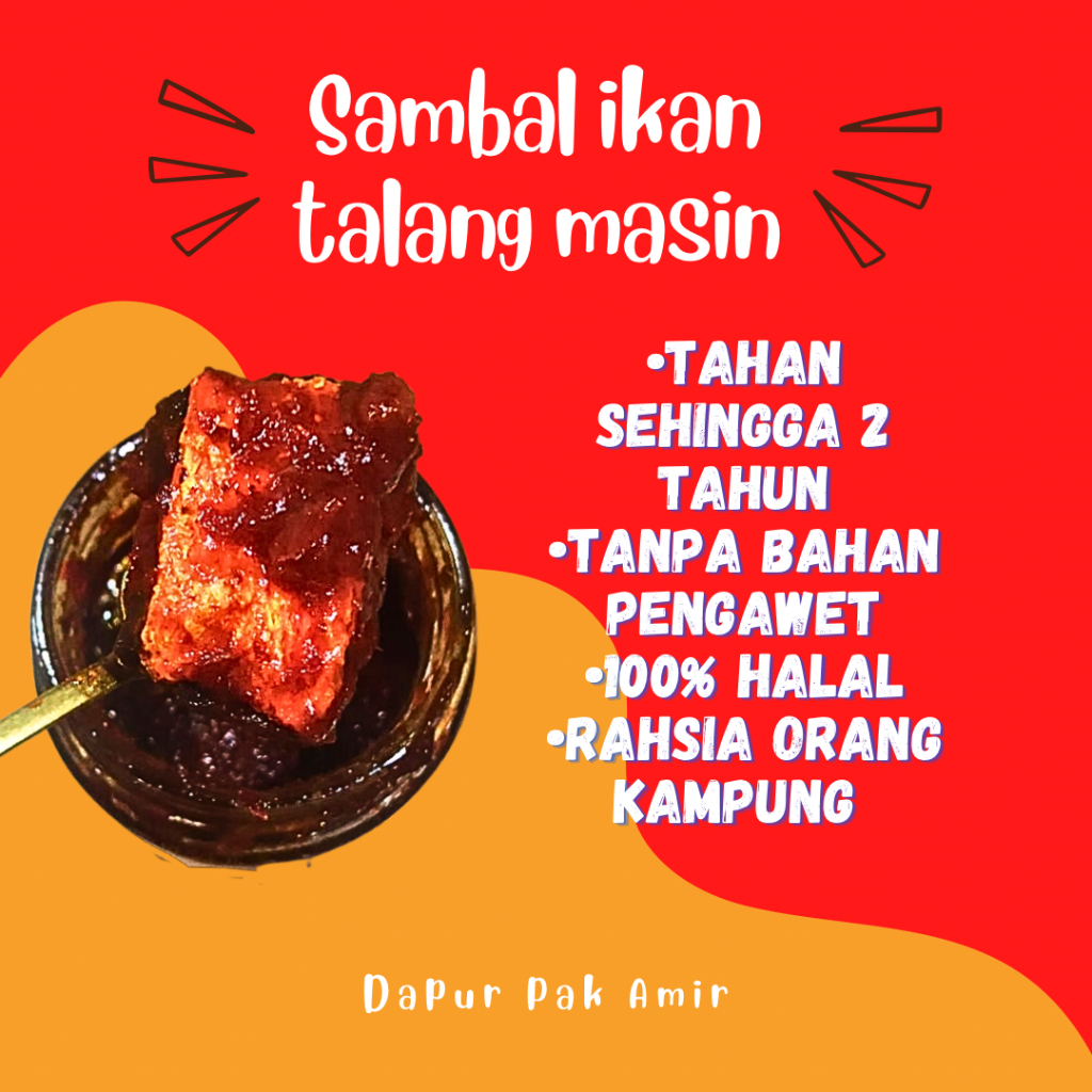 Sambal talang masin (200g)🌶️🌶️🌶️ Tanpa bahan pengawet & belacan ...