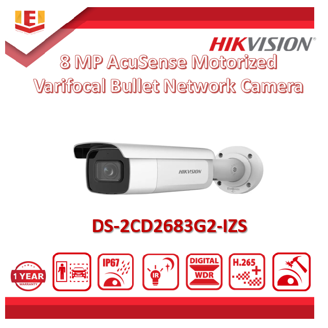 HIKVISION DS-2CD2683G2-IZS 8MP(4K) ACU Sense Motorized VARI-focal Bullet Network Camera | Shopee ...