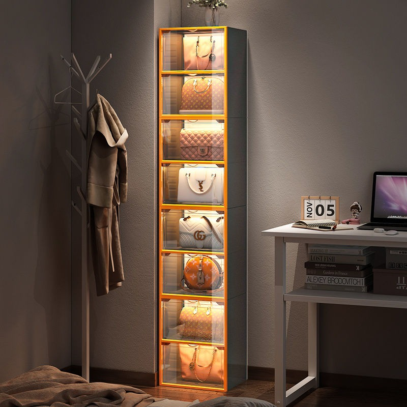 Bag display cabinet household dustproof transparent locker storage ...