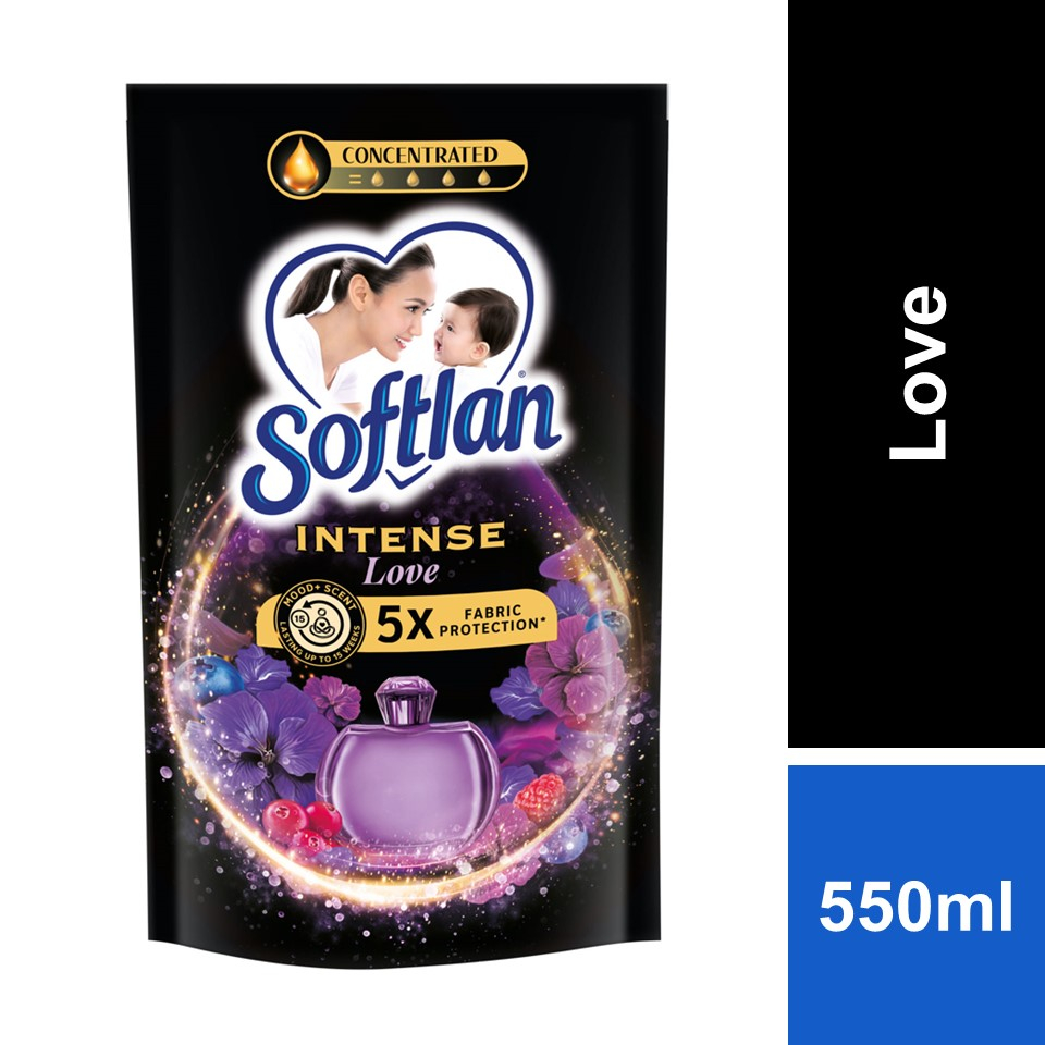 Softlan Intense Perfume Love Refill Concentrate Pouch 550ml | Shopee ...