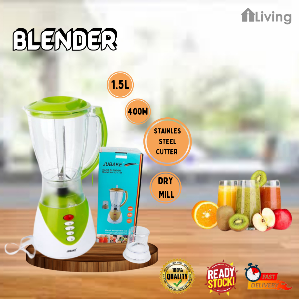 JUBAKE 400W JUG BLENDER WITH DRY MILL (1.5L) | Shopee Malaysia