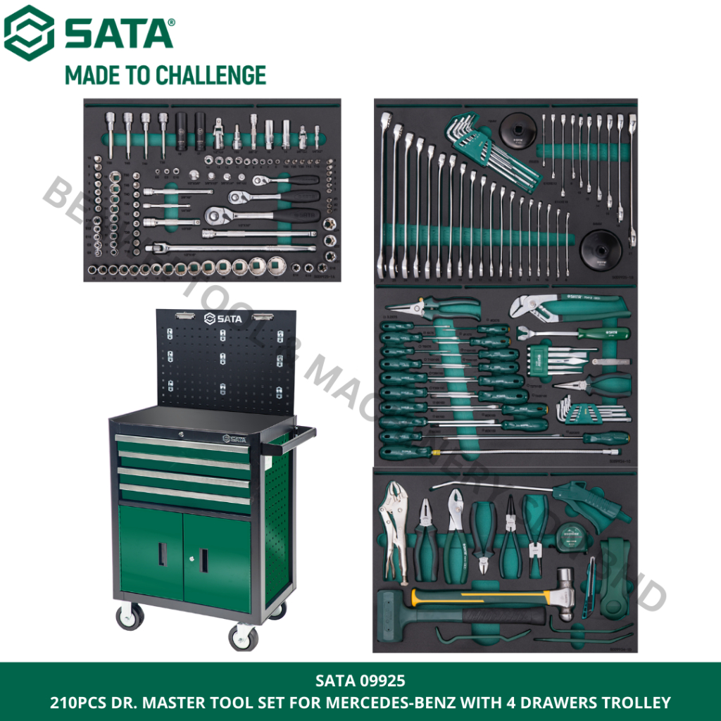 (D5) SATA 09925 210PCS DR. MASTER TOOL SET FOR MERCEDES-BENZ WITH 4 ...