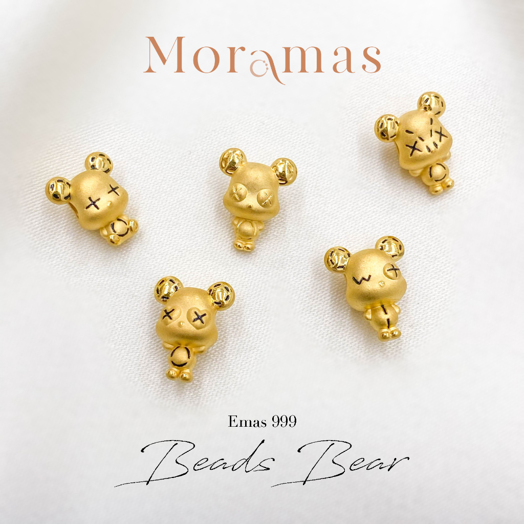 Moramas BEARBRICK Beads 999 Gold/ Bead BEAR Emas 999 #Pendant #Charm ...