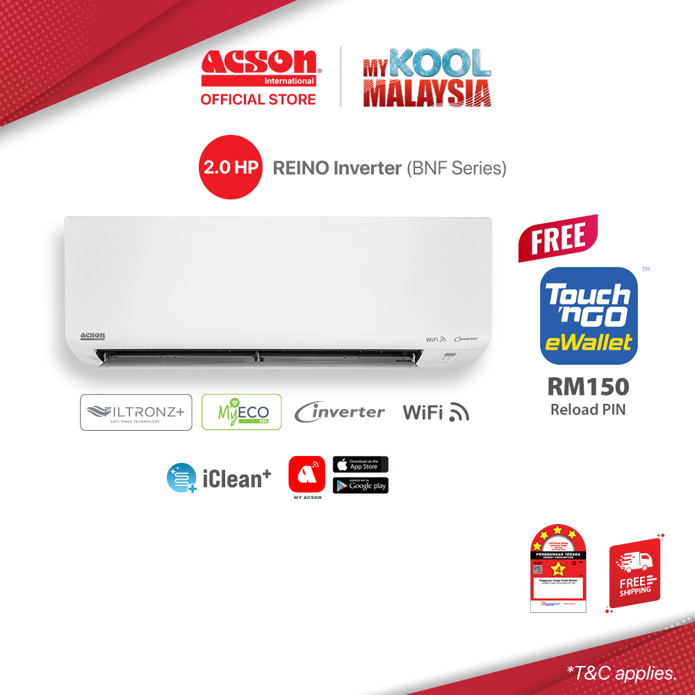 Acson REINO Inverter Air Conditioner 2.0HP R32 A3WMY20BNF | Shopee Malaysia