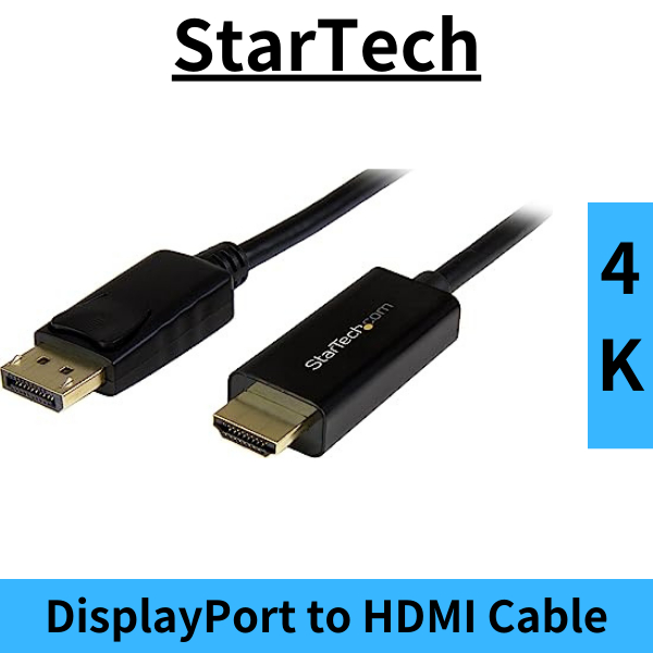 StarTech.com 6ft (2m) DisplayPort to HDMI Cable - 4K 30Hz - DisplayPort to HDMI Adapter Cable ...
