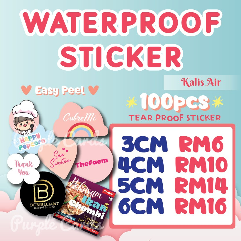 WATERPROOF STICKER Print / Sticker Printing / Label Print / Die Cut ...