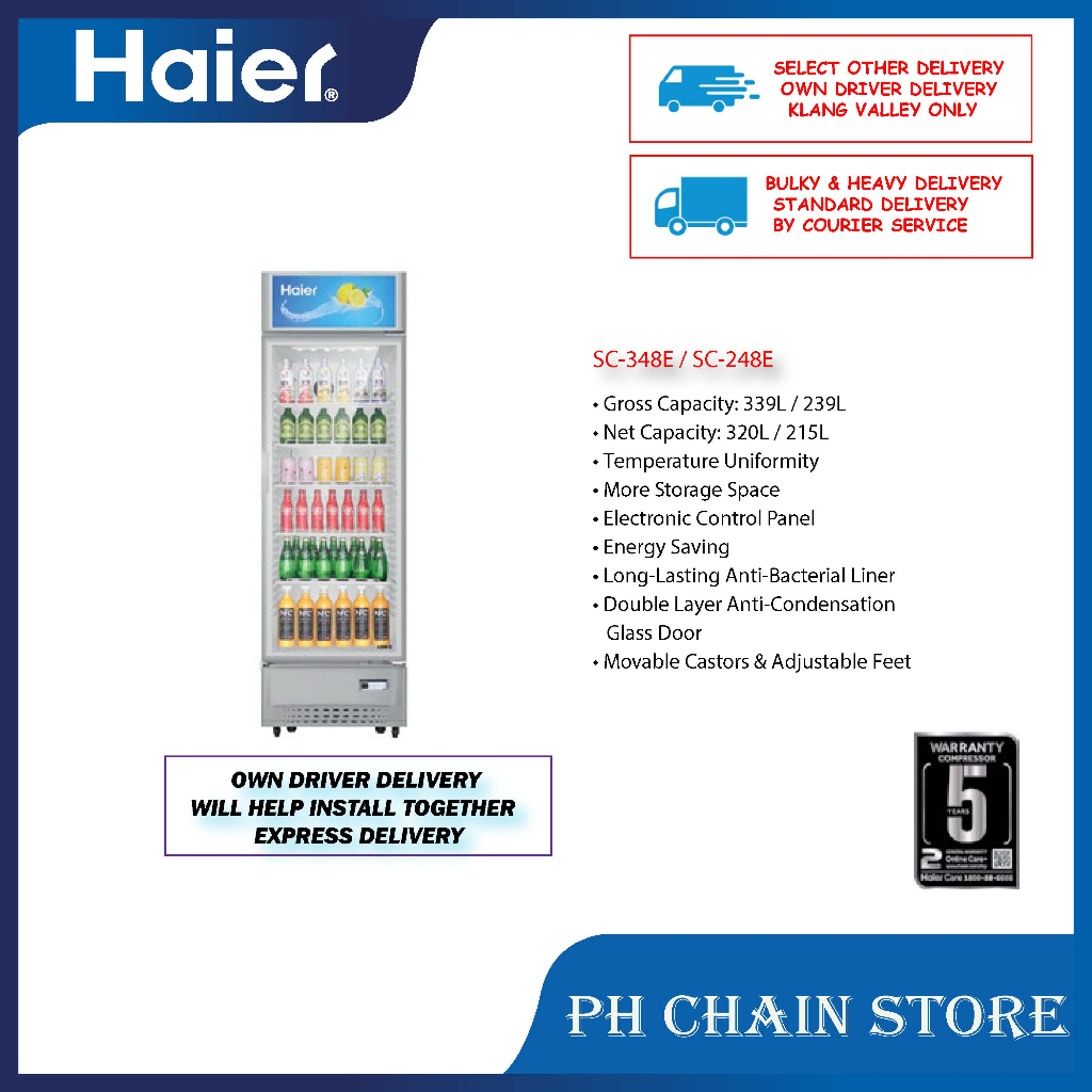 HAIER SC-248E SC-348E 215L-320L R600A GLASS SHOWCASE | Shopee Malaysia