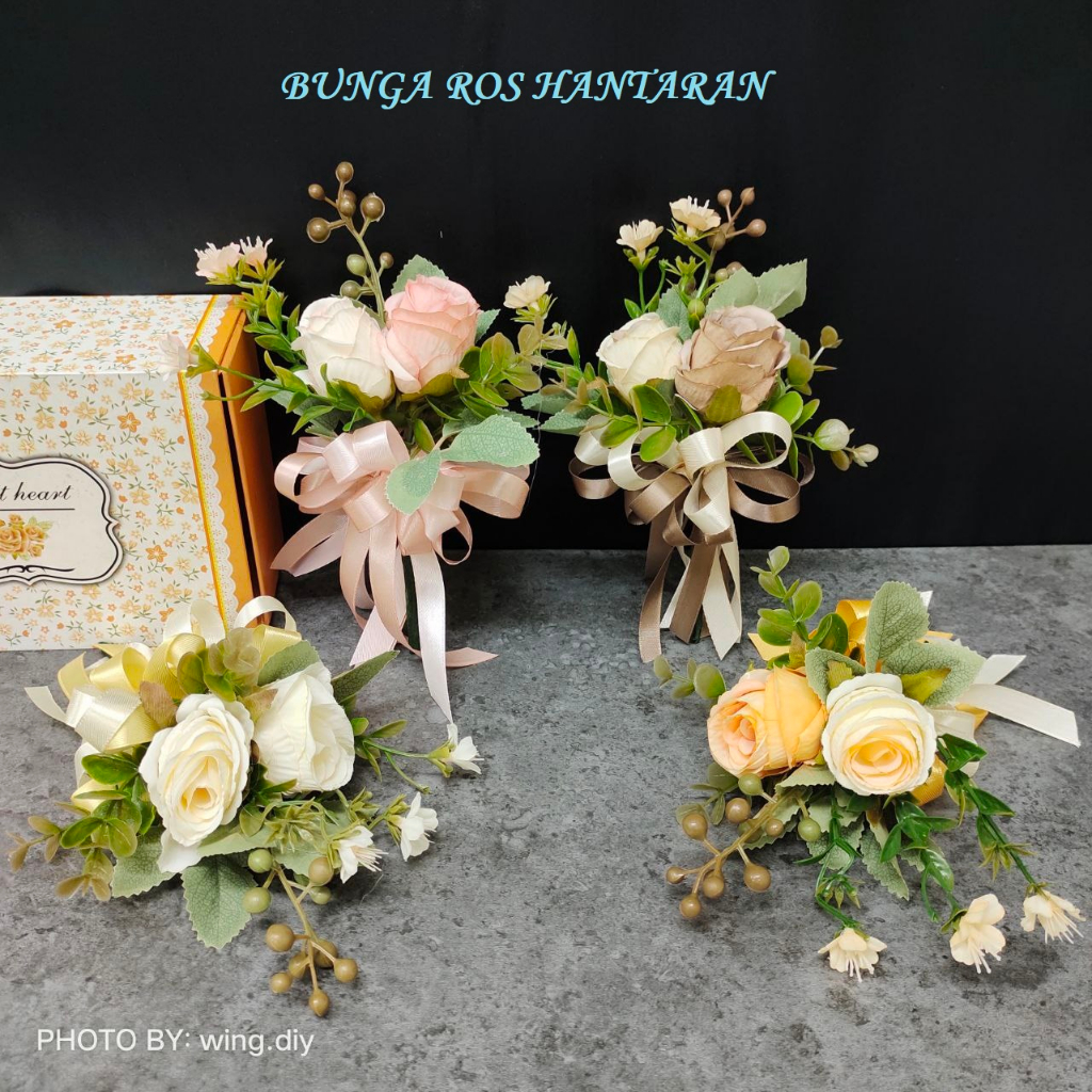 GUBAHAN SIAP BUNGA ROS HANTARAN UNTUK HIASAN DULANG (1 PCS)/ ROSE ...
