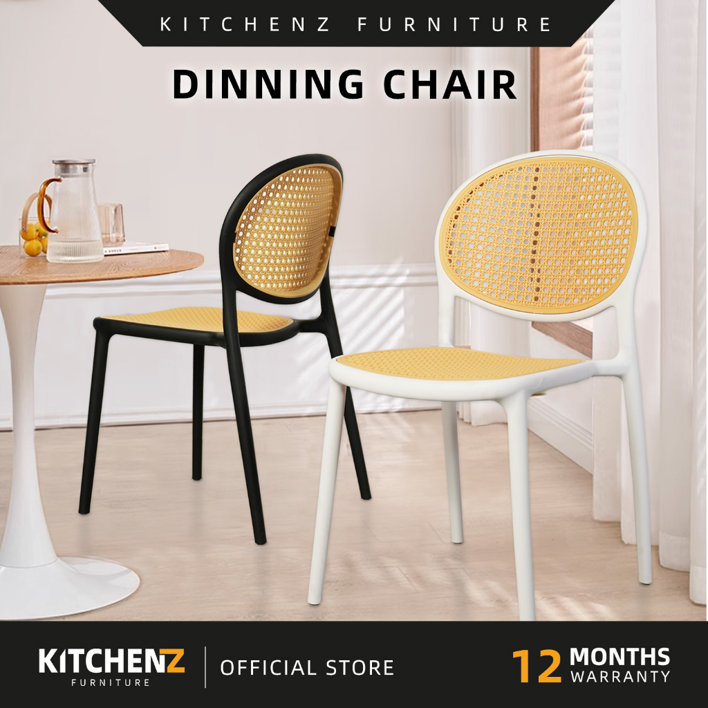 KitchenZ 2PCS/4PCS Dining Chair Kerusi Makan with / without armrest /PU leather cushion White ...