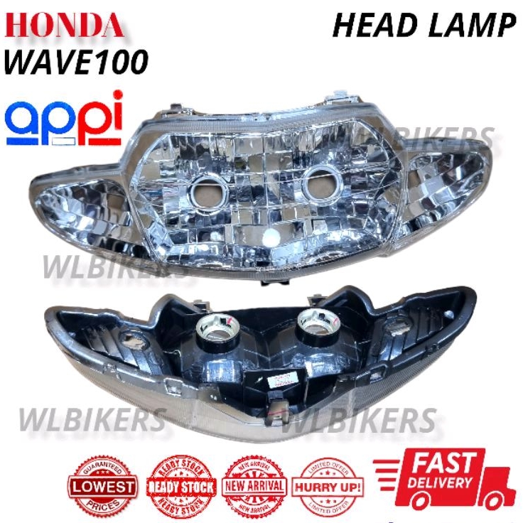HONDA WAVE100 WAVE W100 HEAD LAMP LAMPU BESAR DEPAN HEADLIGHT (APPI ...