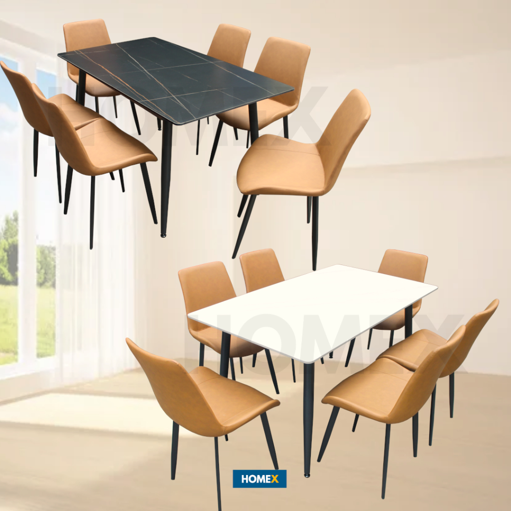 FREE INSTALL Set Meja Makan 6 Kerusi Meja Batu Sintered Stone Dining ...