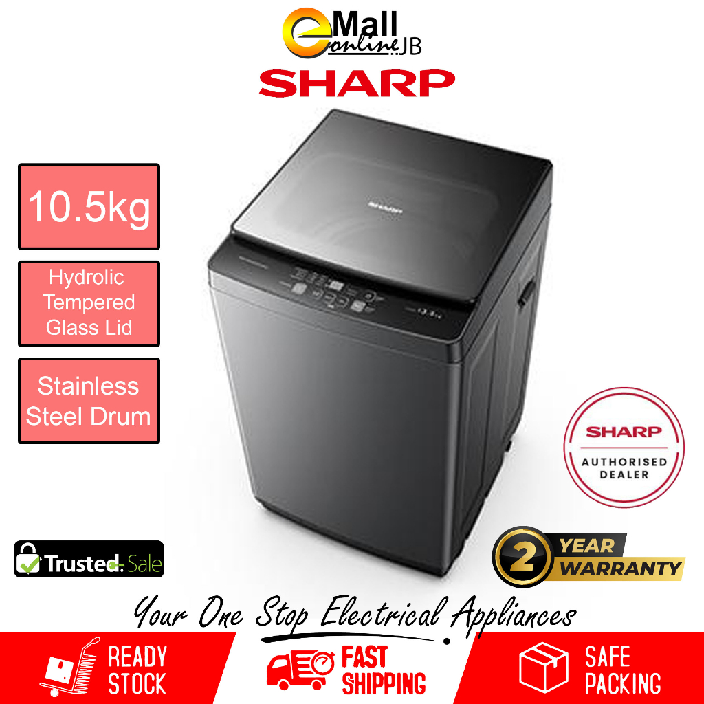 Sharp 10.5kg Washing Machine ESX1021 | Mesin Basuh | Top Load Washer | Shopee Malaysia