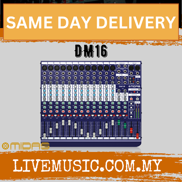 Midas DDA DM16 16-channel Mixer with Midas Microphone Preamplifiers ...