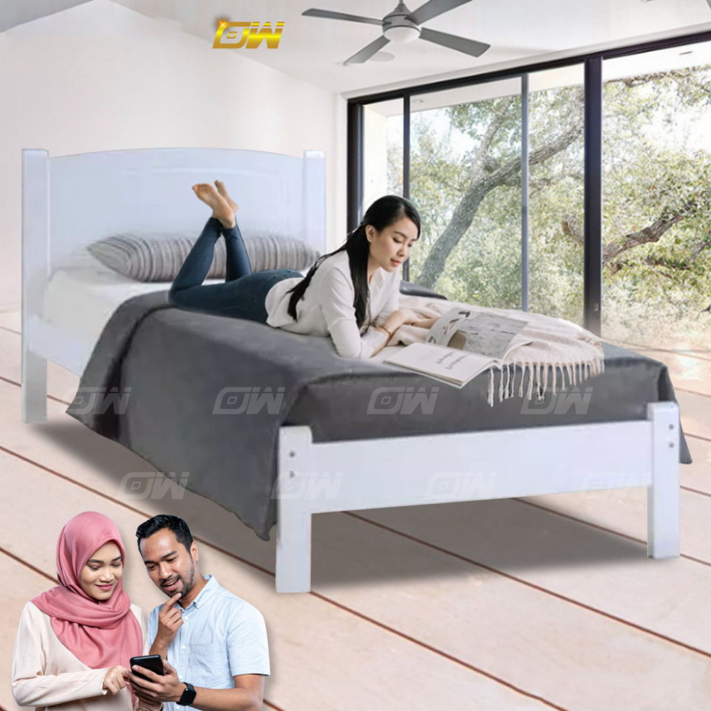 Single Wooden Bed / Wooden Bed Bed / Adult Bedframe / Large Bed ...