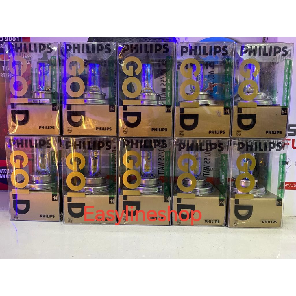 Philips H4 Gold Blub P43T 12V 60/55W | Shopee Malaysia