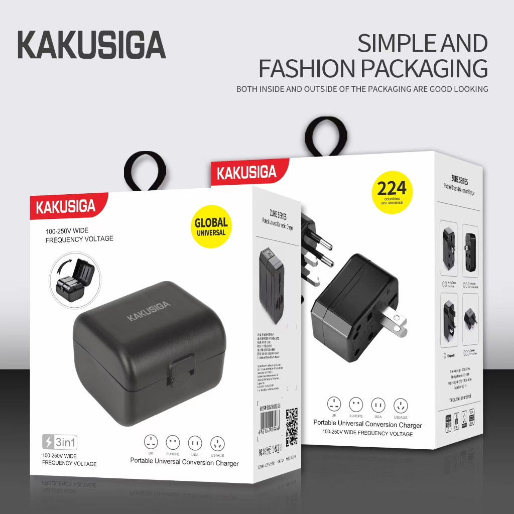 KAKUSIGA KSC-174 Portable Universal Conversion EU US UK AUS Travel ...