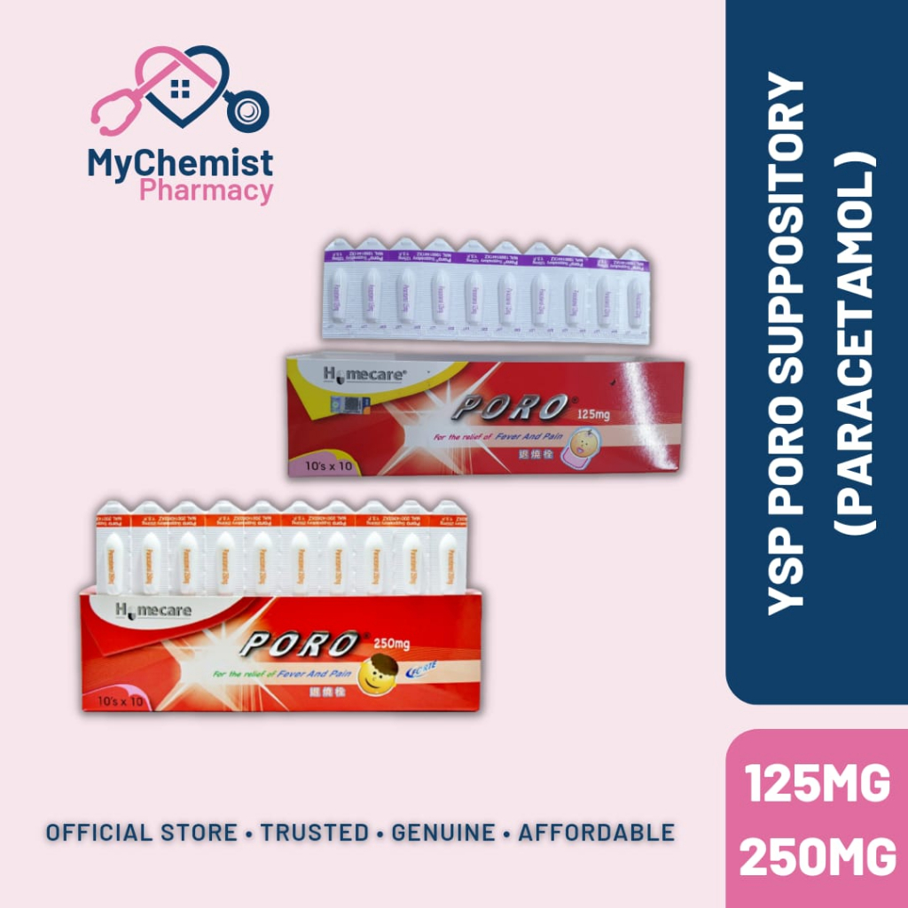 YSP PORO SUPPOSITORY 125MG/250MG (PARACETAMOL) | Shopee Malaysia