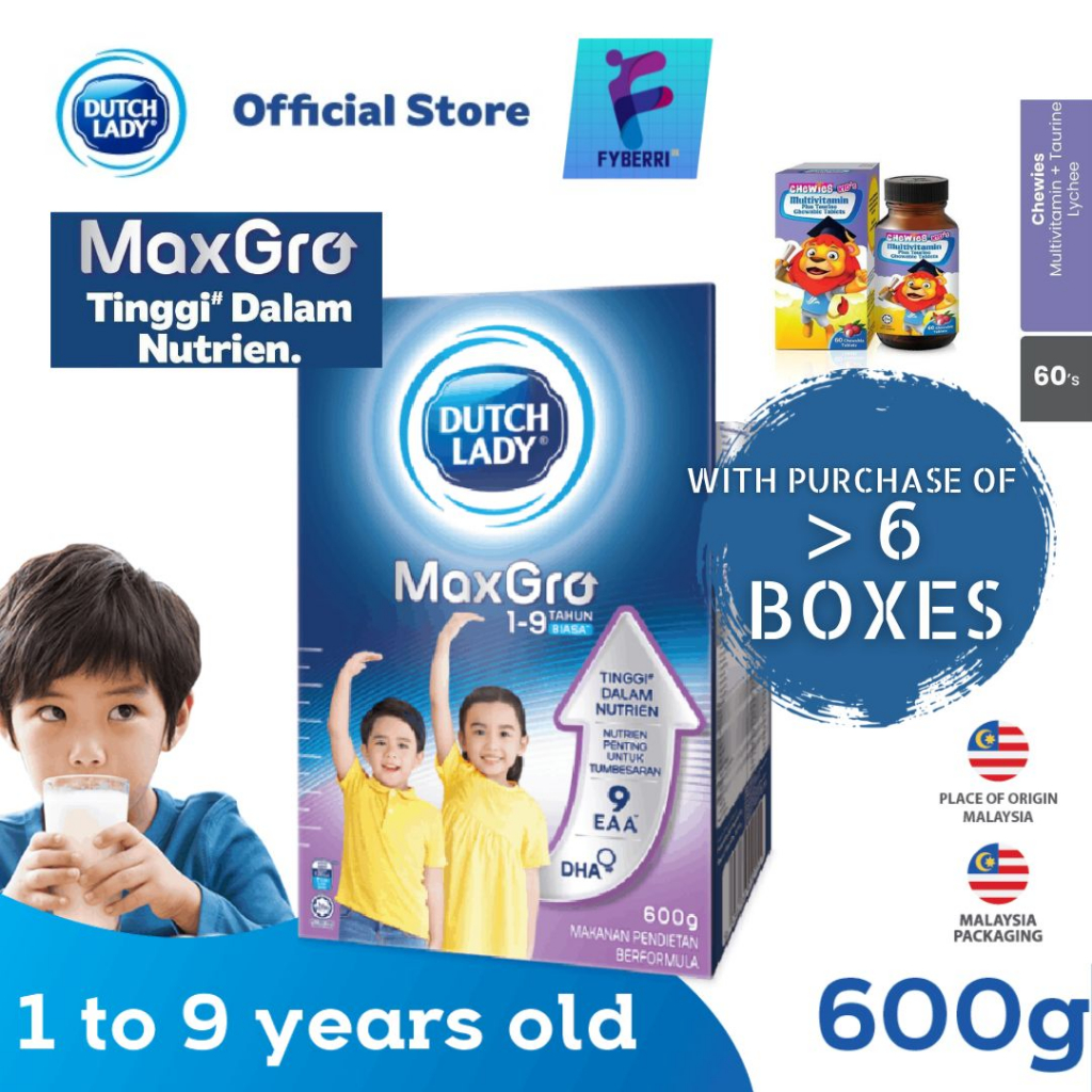 MaxGro Dutch Lady 1-9 years old Nutrient Dense Milk | Shopee Malaysia