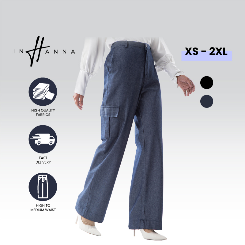 INHANNA BASIC Cotton Cargo Pants with Two Pockets | Shopee Malaysia