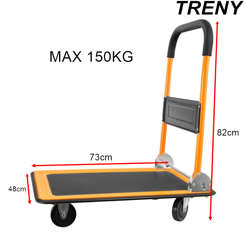 TRENY Heavy Duty Golden Bull 300kg Steel Foldable Platform Hand Truck ...