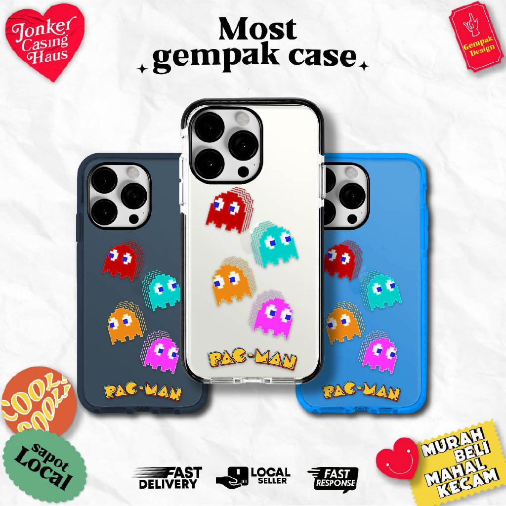 PACMAN DESIGNATED CASE Bumper Case Casing IP 6 until 12 PRO MAX ...