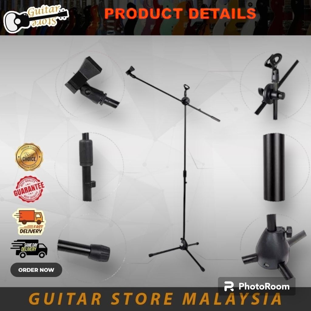 MIC STAND STAGE MICROPHONE TRIPOD PROFESSIONAL ADJUSTABLE SWING BOOM ...
