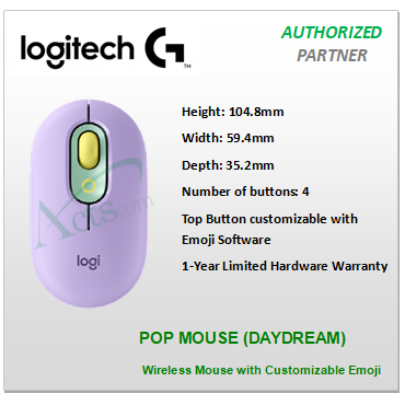 Logitech POPMOUSE Wireless Mouse with Customizable Emoji ( Daydream ...