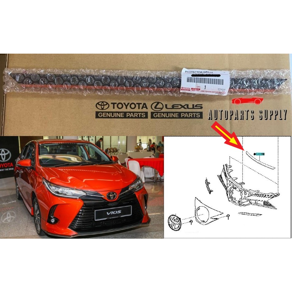 ORIGINAL TOYOTA VIOS YARIS 2019 - 2022 NSP151 FRONT GRILLE RUBBER ...
