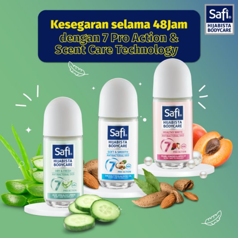 SAFI Hijabista Bodycare Deodorant Roll On 7 Pro Section (50ml ...