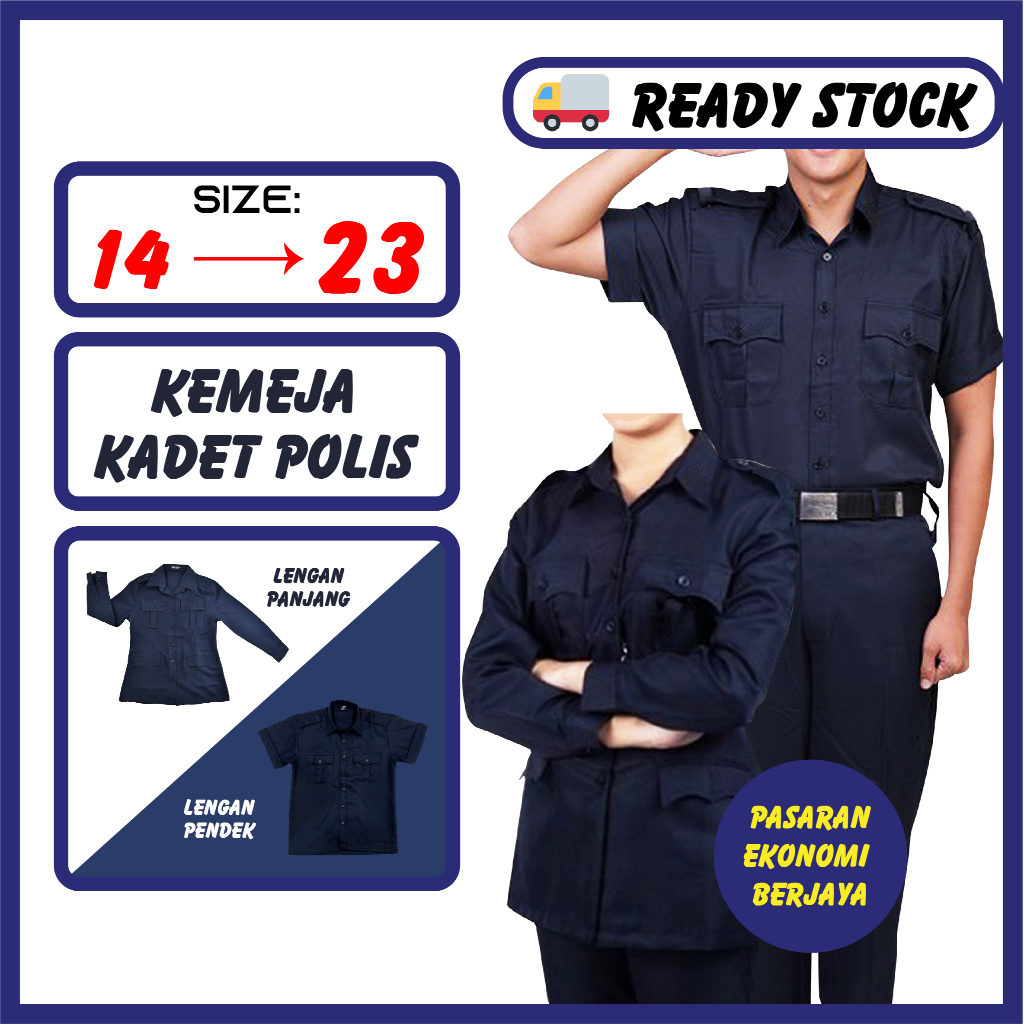 UNIFORM KADET POLIS BIRU SEKOLAH LENGAN PENDEK DAN LENGAN PANJANG BAJU ...