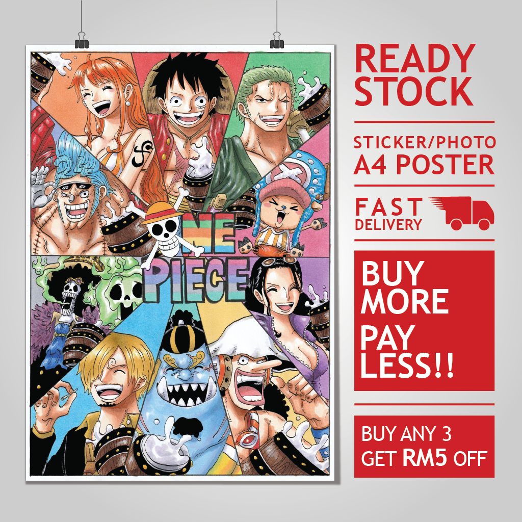 (READY STOCK) One Piece A4 Photo Poster/Sticker | Poster #2 | A4 Photo ...
