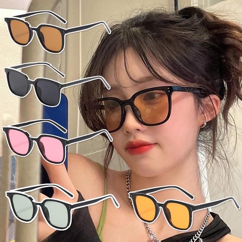 Unisex Color Sunglasses Spek Mata Hitam Viral Korean Eyewear Fashion UV ...