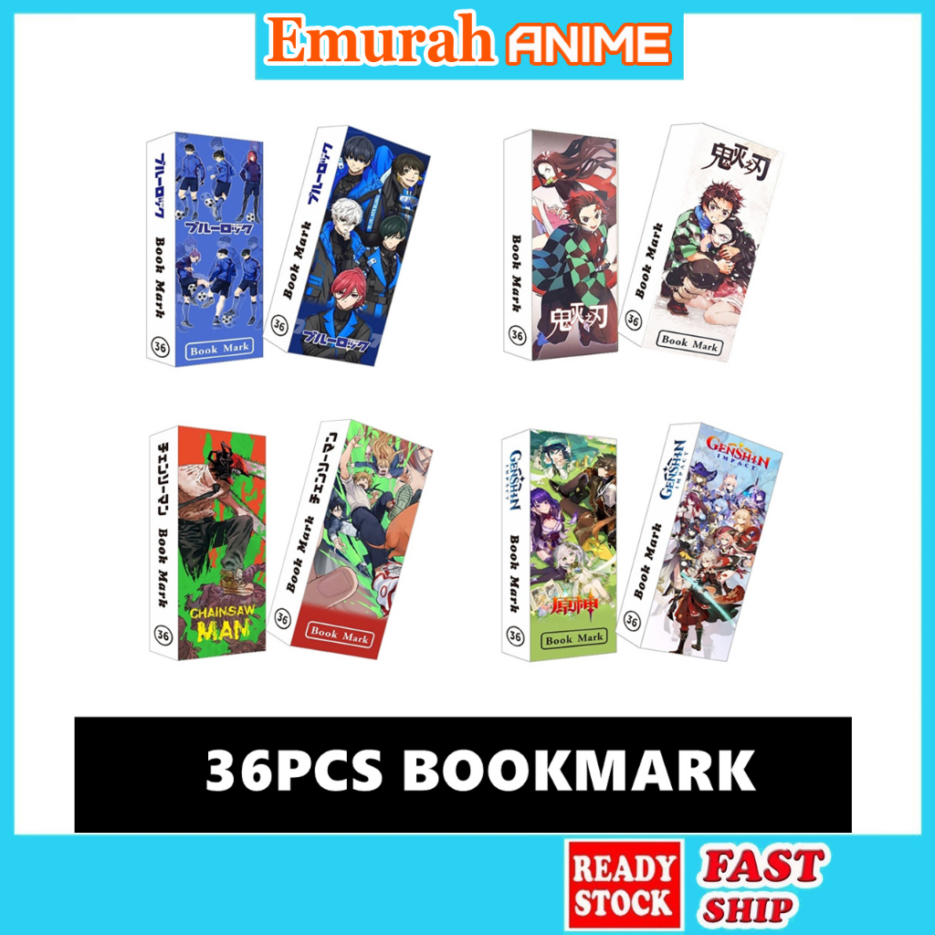 Anime Bookmark 36pcs Demon Slayer Kimetsu One Piece bluelock ...