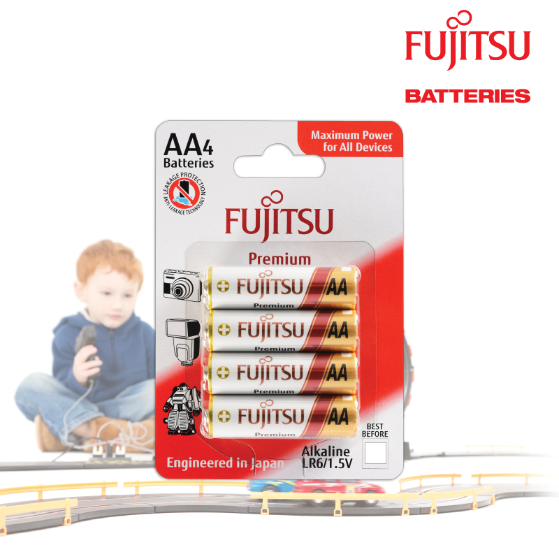 Fujitsu Premium Alkaline Battery 4 pcs AA - LR6(4B)FP TAMIYA ELECTRONIC ...